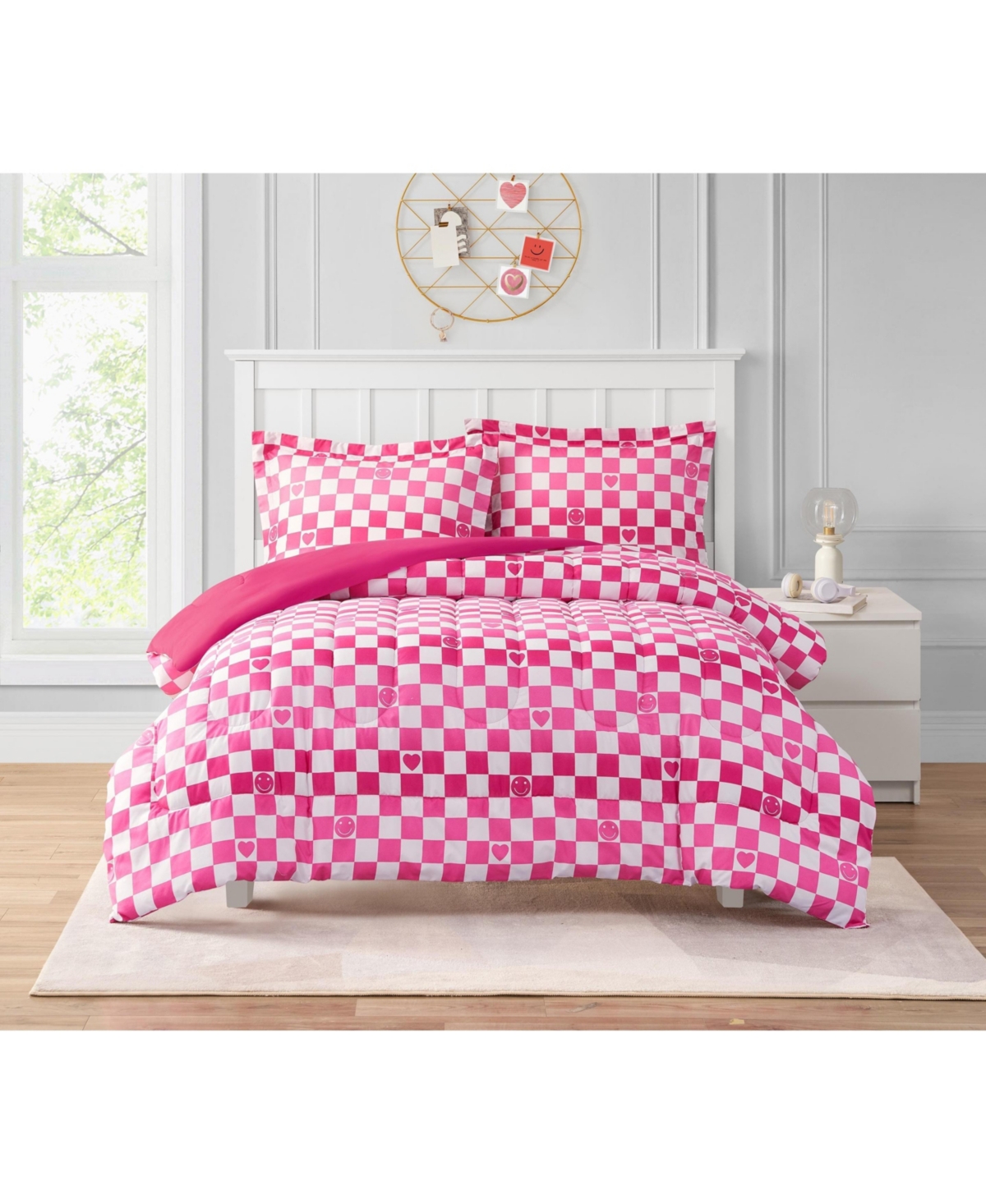 Click here for Alex + Bella Checkerboard Hearts Hot Pink 3-Piece... prices