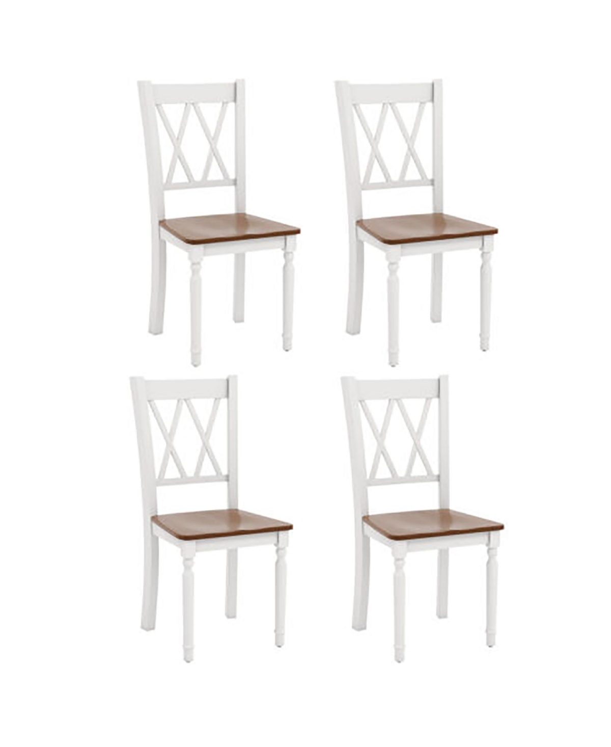 Click here for Gymax Dining Chairs Set of 4 Wood Farmhouse Dining... prices