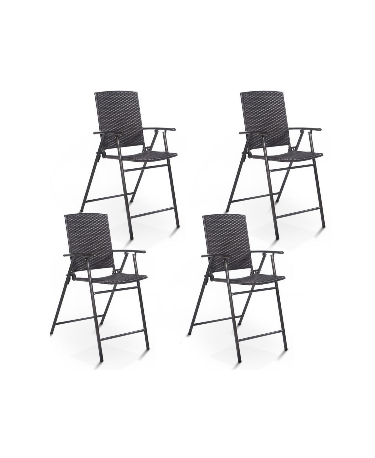 Click here for Sugift Set of 4 Folding Rattan Bar Chairs with Foo... prices