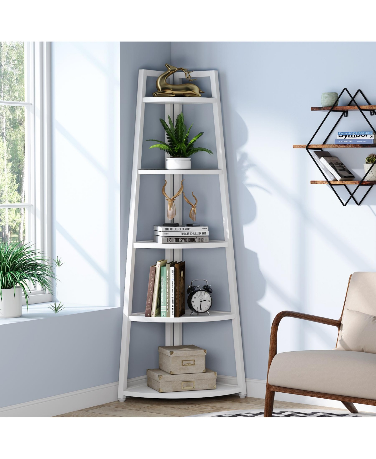 Click here for Tribesigns 5 Tier Industrial Corner Bookshelf Book... prices