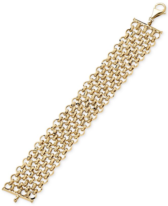 Macy's Interlocking Chain Bracelet in 14k Gold, Made in Italy & Reviews ...