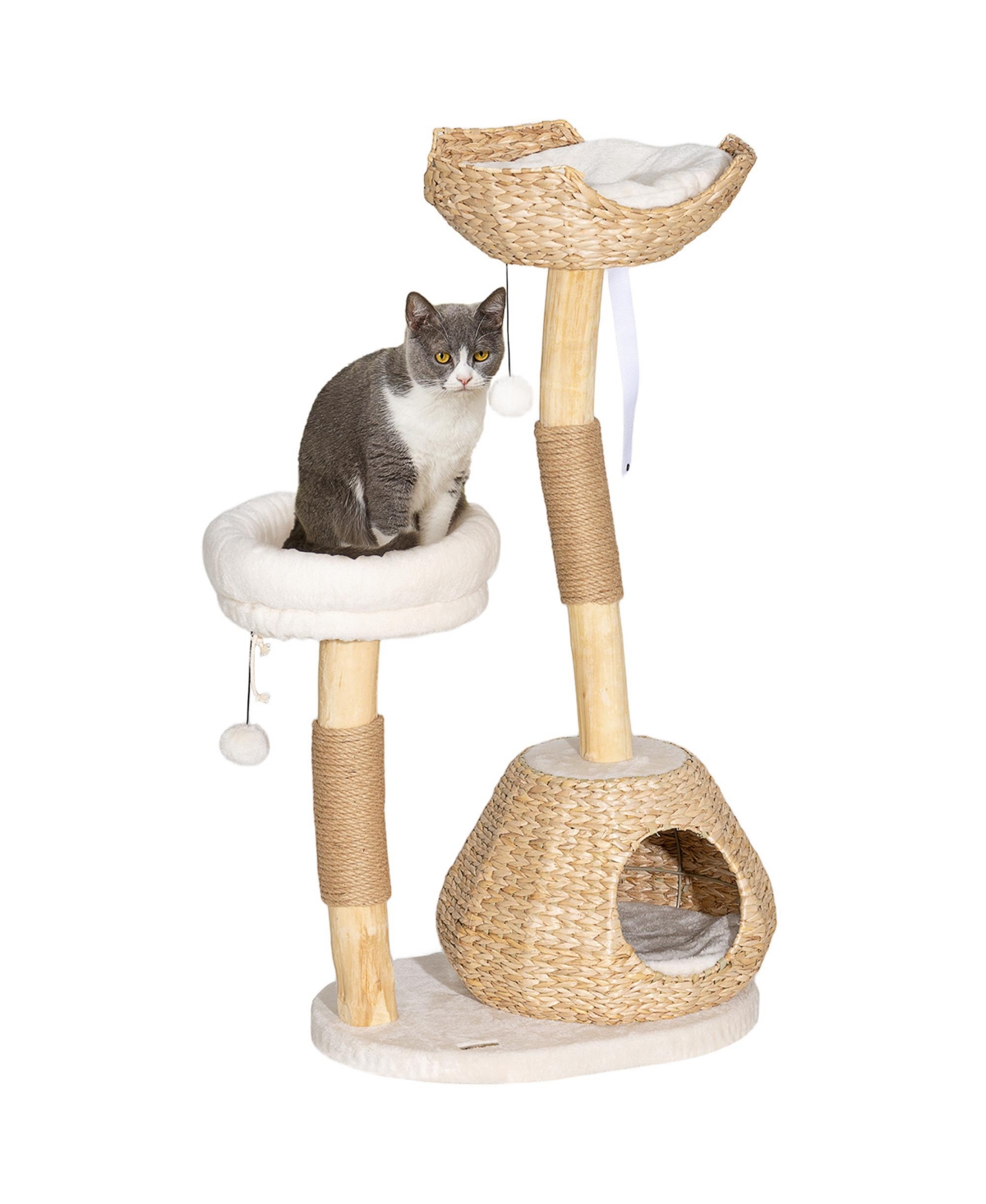 Click here for PawHut 41 Cat Tree for Indoor Cats with Wooden Cat... prices