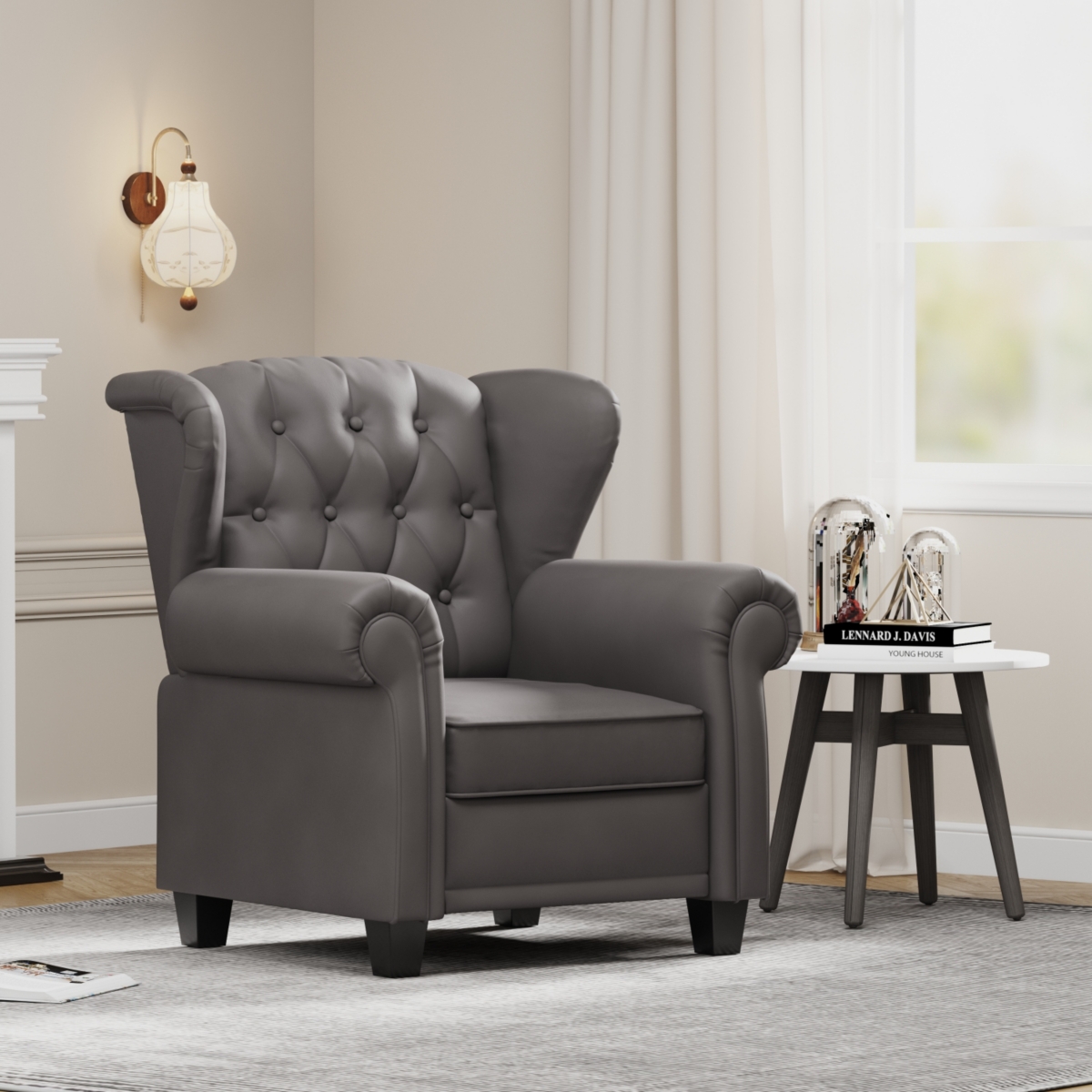 Click here for Modern Tufted Push Back Armchair Technical Leather... prices