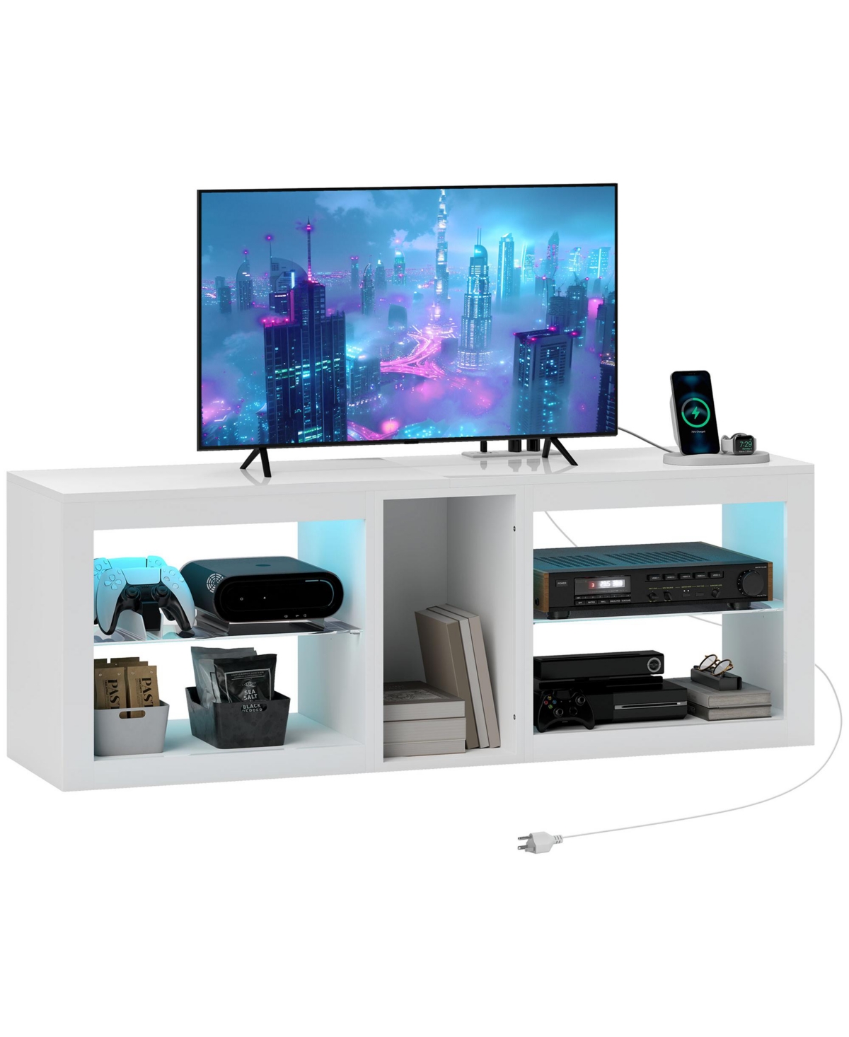 Click here for Homcom Tv Sd with Led Lights Power Outlets for 55... prices