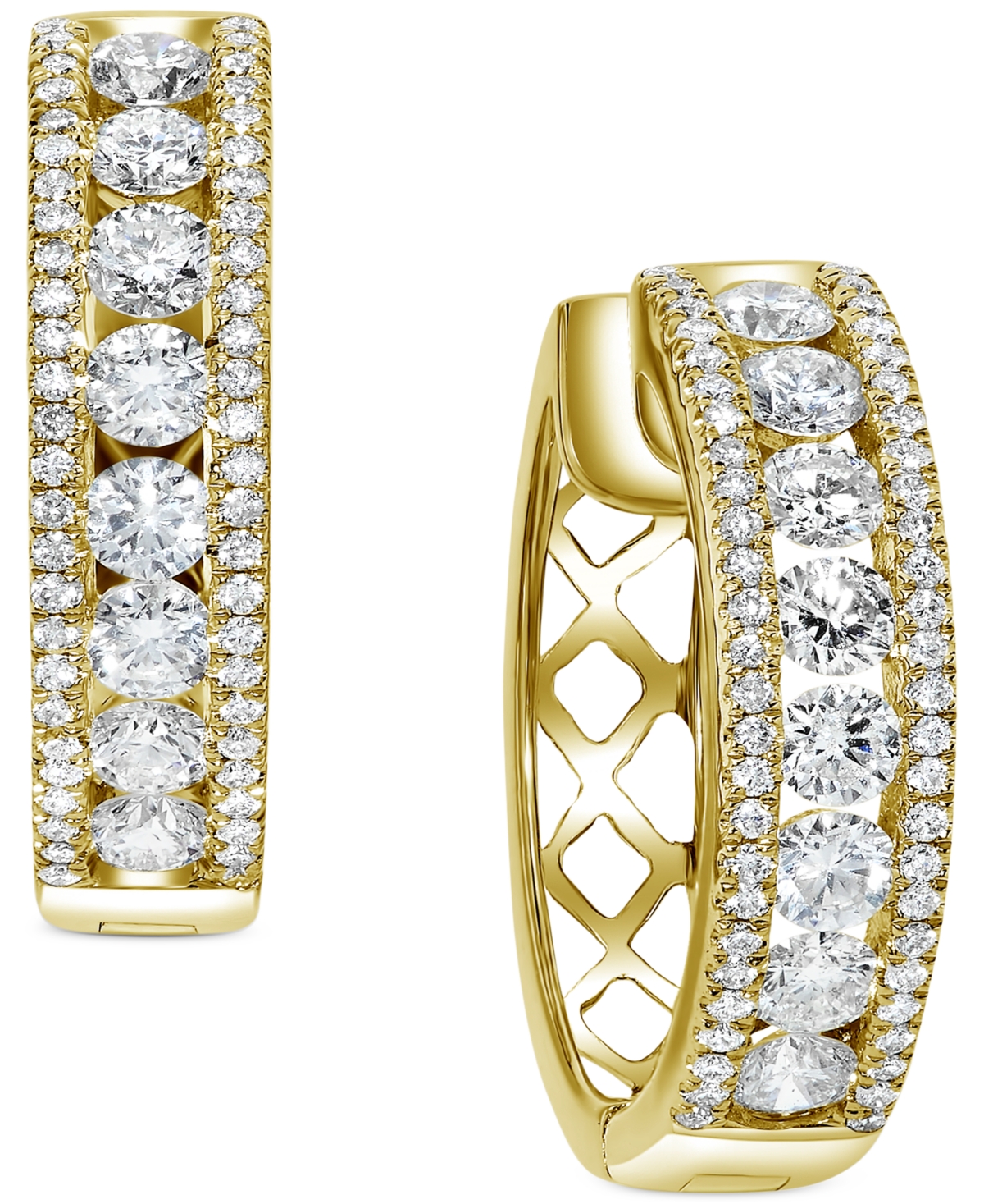 Click here for Diamond Openwork Hoop Earrings (1/2 ct. t.w.) in 1... prices