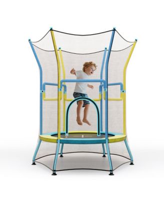 Gymax Kids Mini Trampoline w/ 59'' Higher Enclosure Net Seamless ...