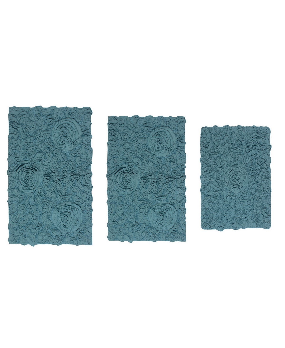 Click here for Home Weavers Bell Flower 3-Pc. Bath Rug Set - Blue prices