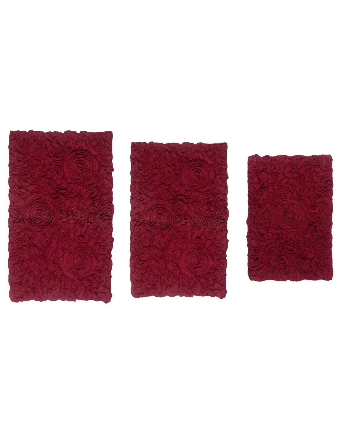 Click here for Home Weavers Bell Flower 3-Pc. Bath Rug Set - Red prices