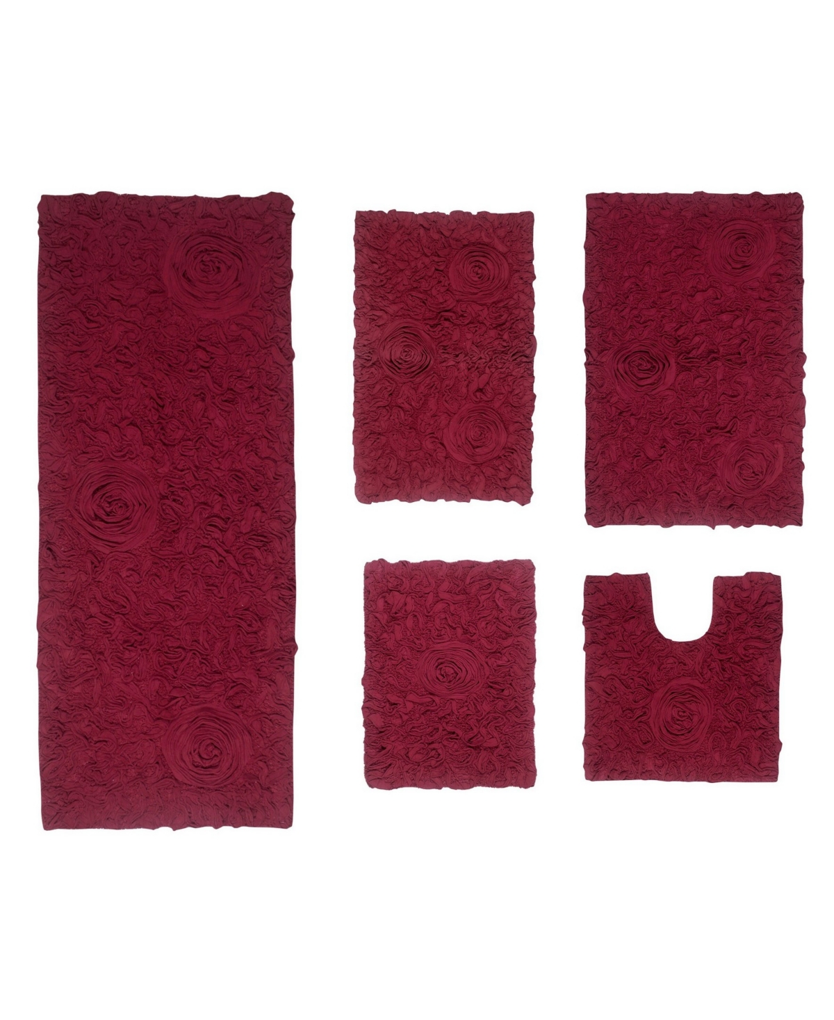 Click here for Home Weavers Bell Flower 5-Pc. Bath Rug Set - Red prices
