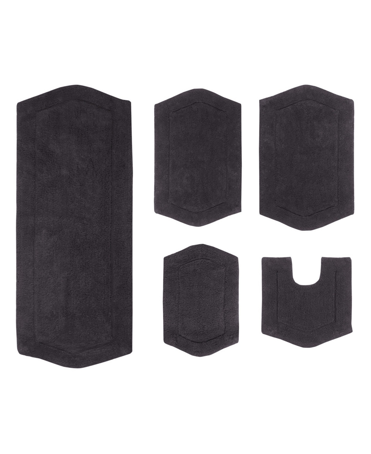 Home Weavers Waterford 5-Pc. Bath Rug Set - Grey