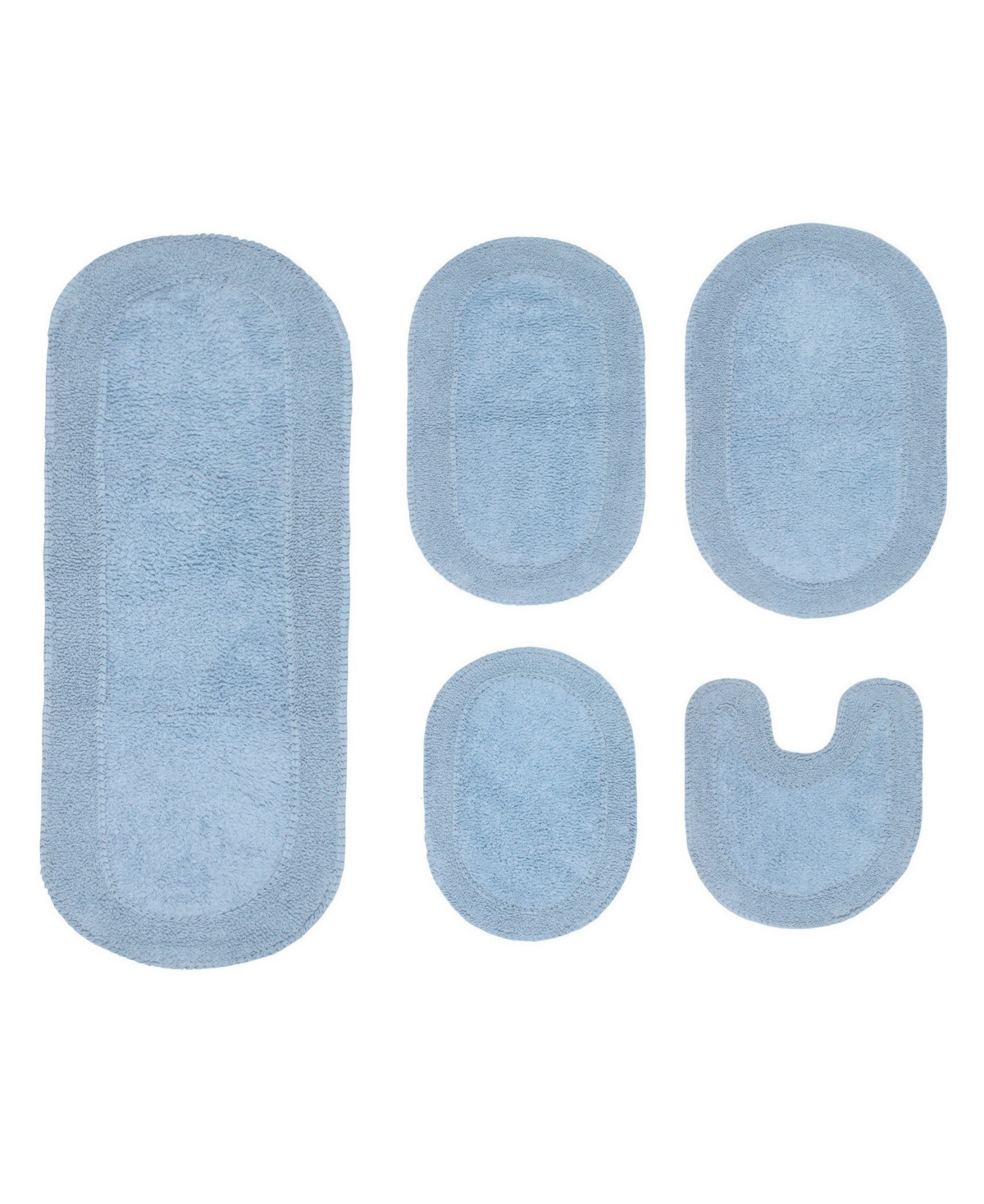 Click here for Home Weavers Double Ruffle 5-Pc. Bath Rug Set - Bl... prices