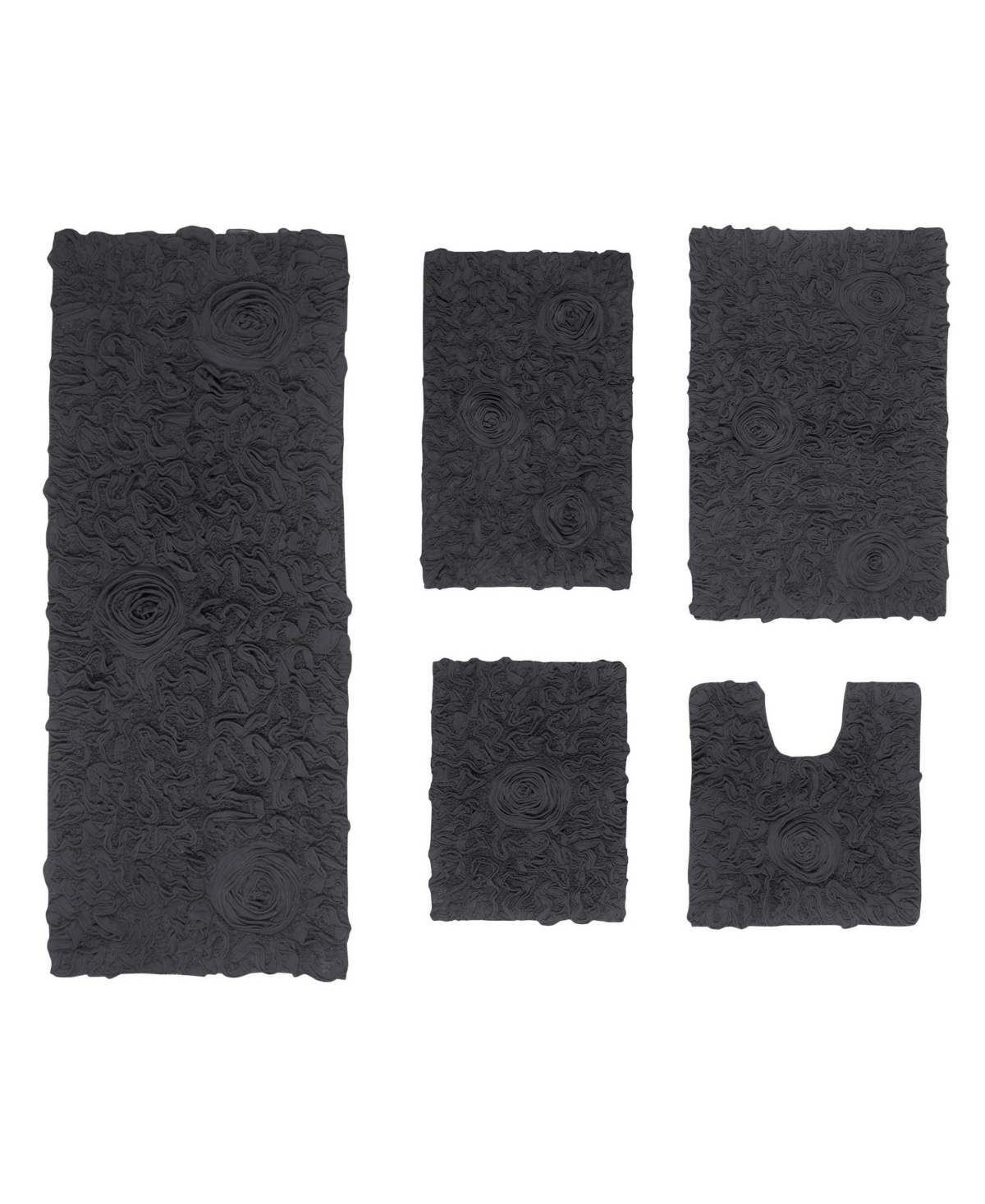 Click here for Home Weavers Bell Flower 5-Pc. Bath Rug Set - Grey prices