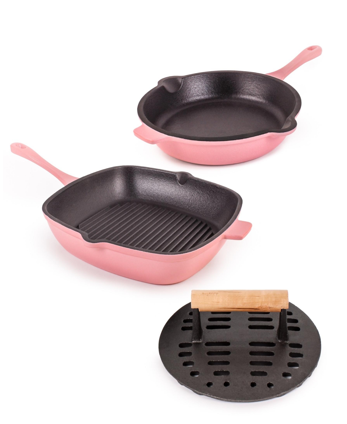 Click here for BergHOFF Neo 3pc Cast Iron Fry Pan & Grill Pan Set... prices