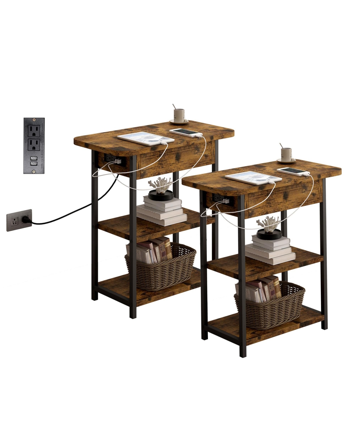 Click here for gaomon 2PCS End Table with Charging Station  Flip... prices