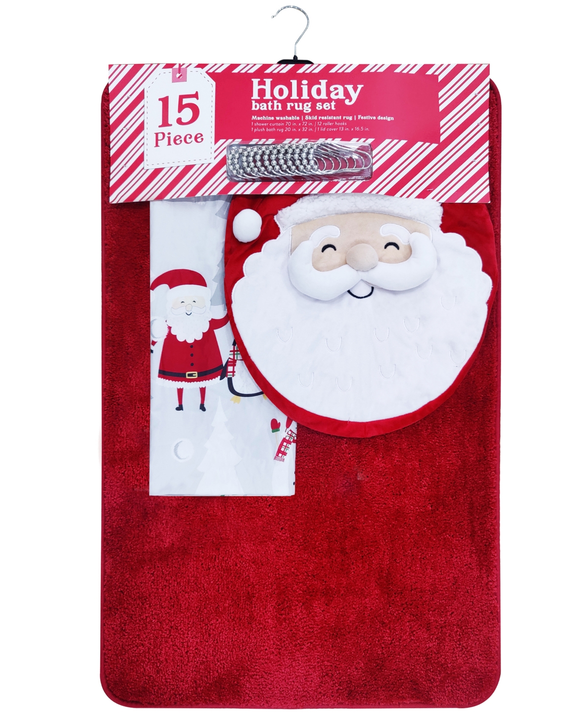 Click here for Candy Cane Stripe Santa 15-Pc. Bath Accessory Set... prices