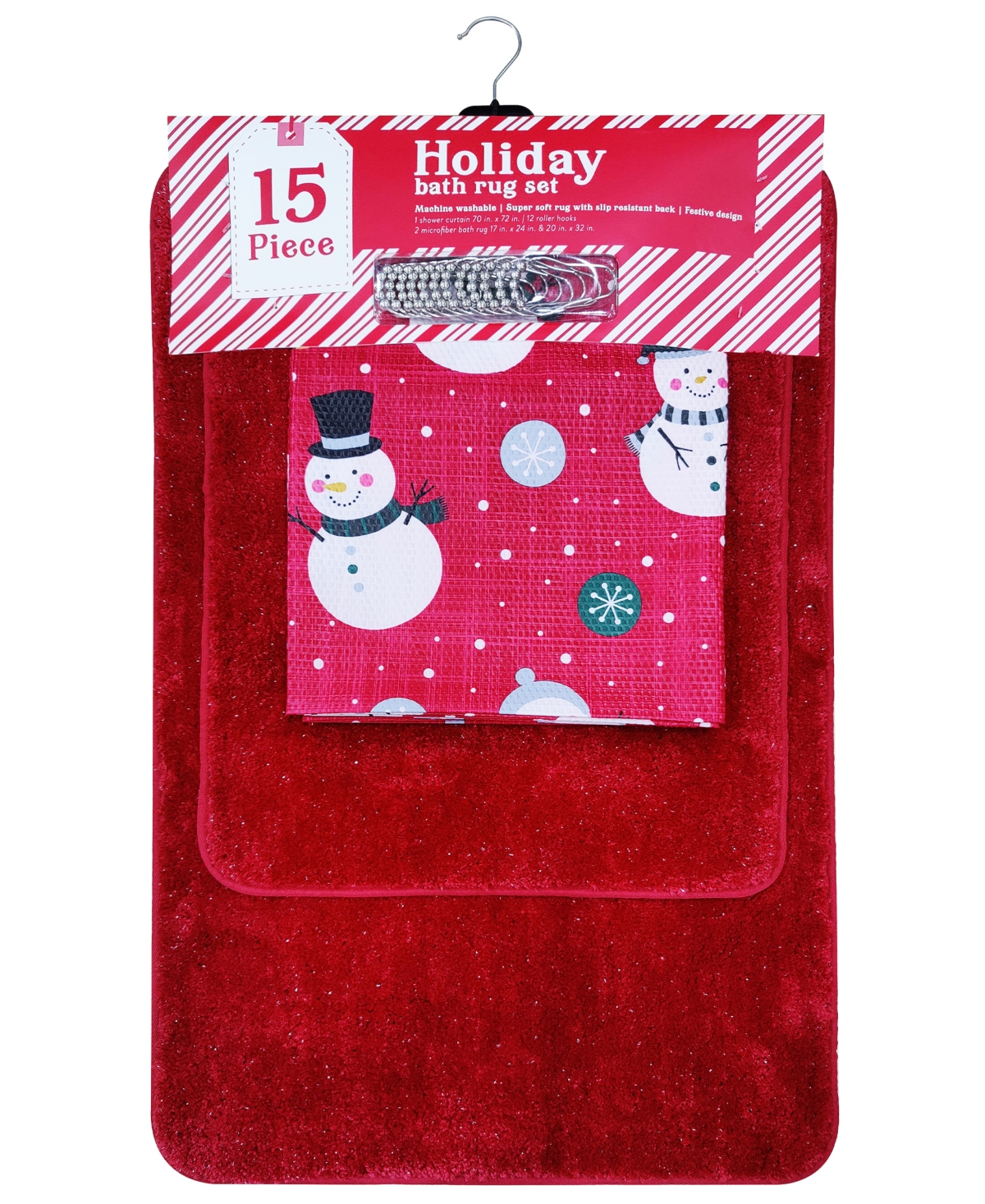 Click here for Candy Cane Stripe Happy Snowman 15-Pc. Bath Access... prices