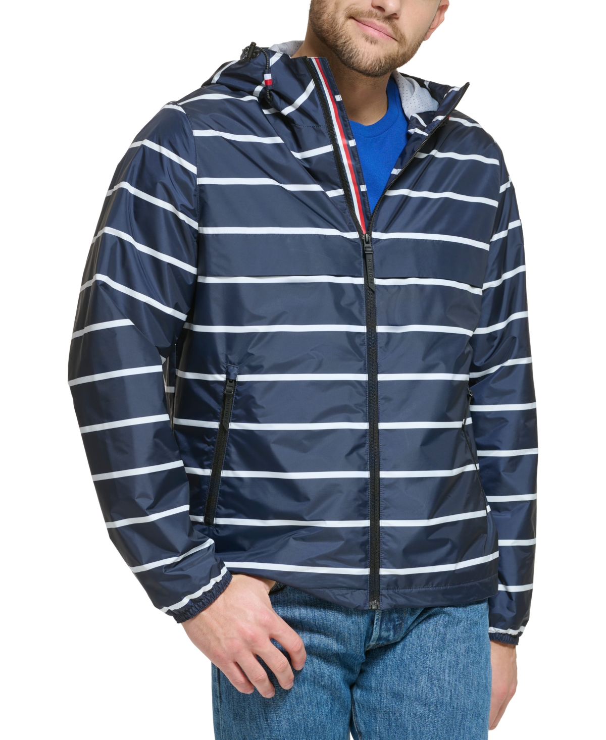 Click here for Tommy Hilfiger Mens Stretch Hooded Zip-Front Rain... prices