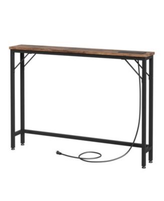 GAOMON Slim Console Table with Built-In Outlets, Narrow Console Table ...
