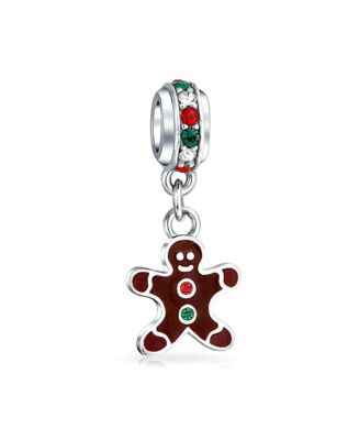 Bling Jewelry Christmas Charm Bead Gingerbread Man Cookie Brown Enamel ...