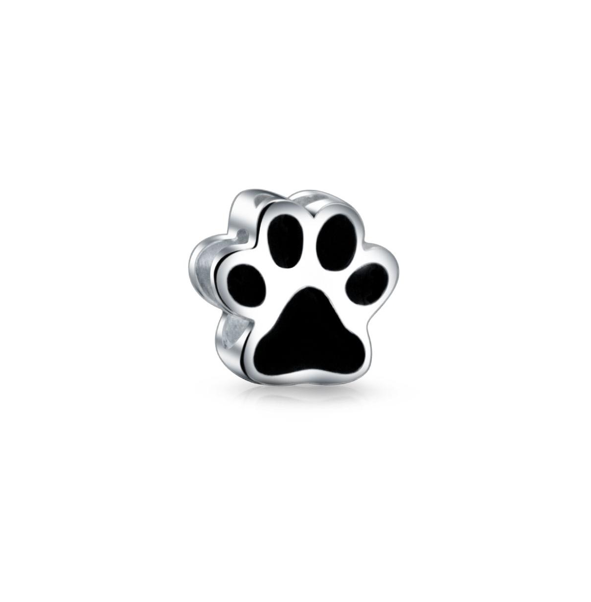 Click here for Bling Jewelry Black Paw Print Charm Bead Pet Lover... prices