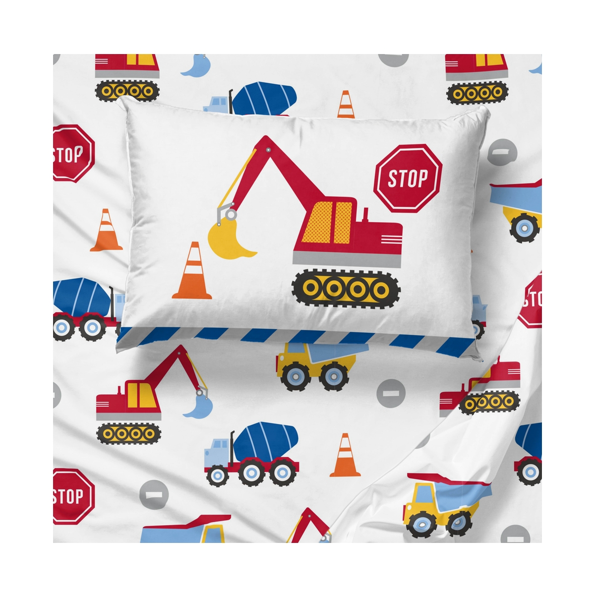 Click here for Sunny Side Up Construction Zone Full Sheet Set - M... prices