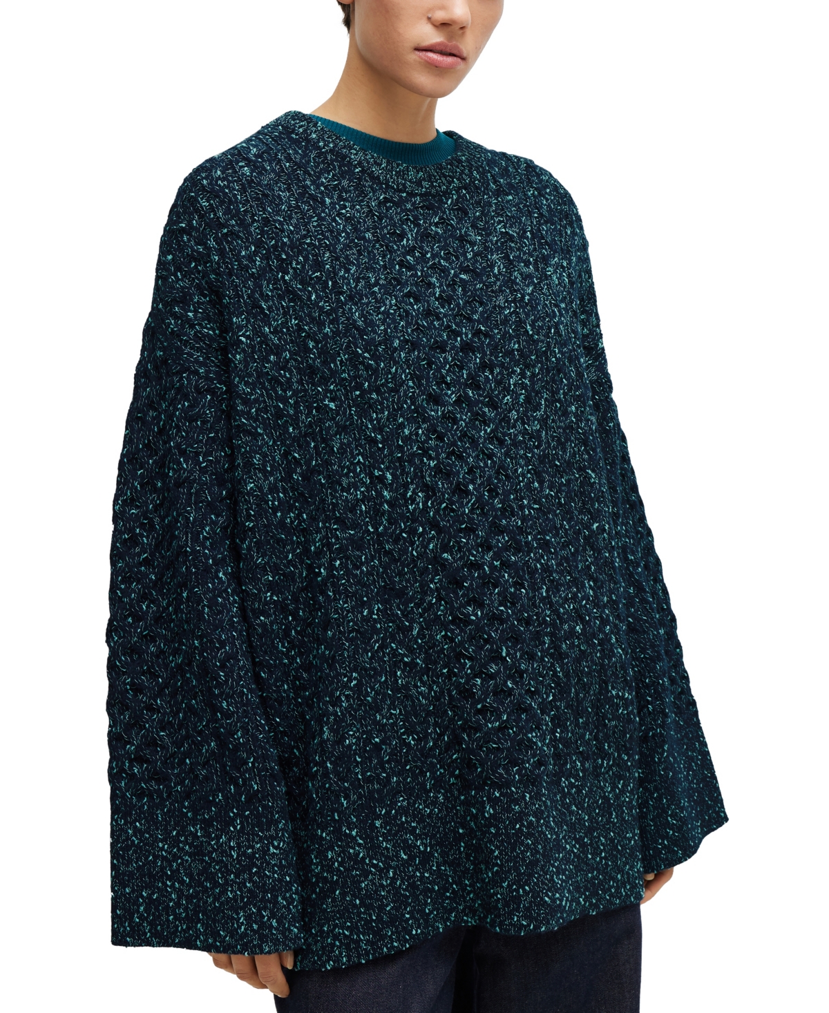 Click here for Boss by Hugo Boss Womens Wool-Blend Sweater - Dark... prices