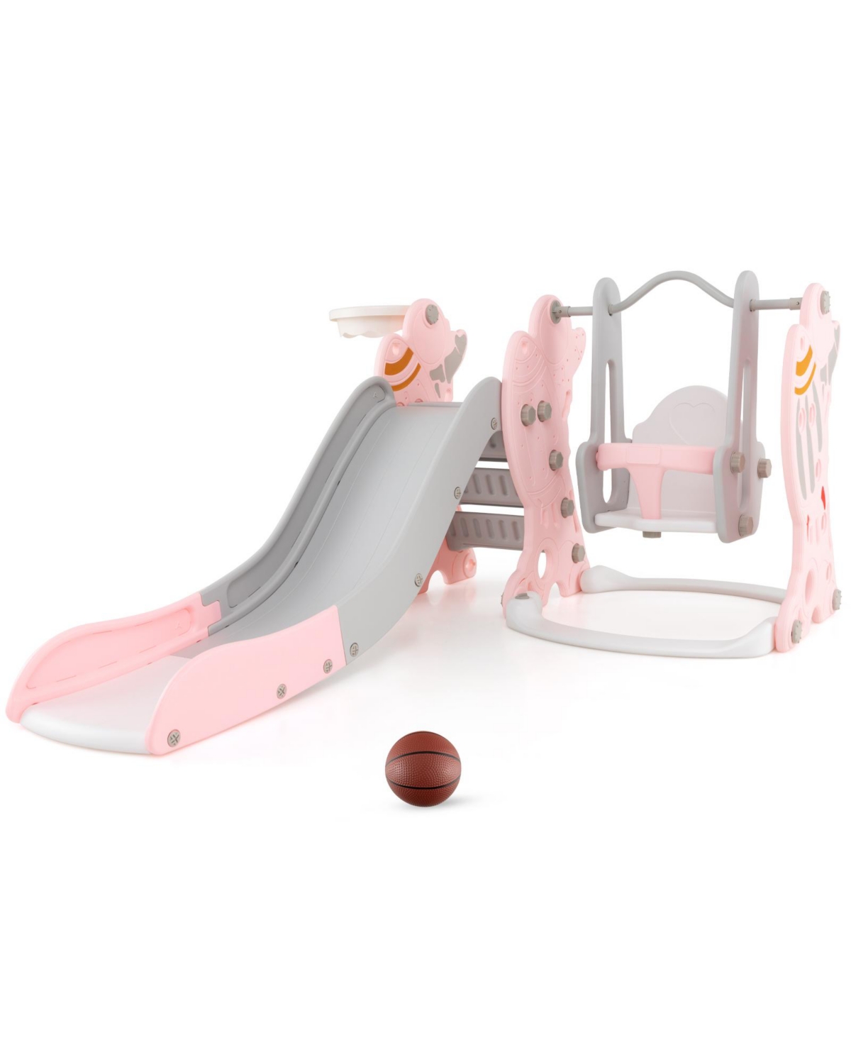 Click here for Gouun 4-in-1 Kids Slide and Swing Set with Basketb... prices
