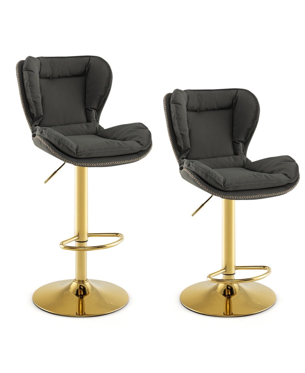 Click here for Gouun Set of 2 Swivel Bar Stools Pu Leather Bar Ch... prices
