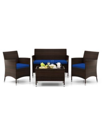 Click here for Gouun 4 Pieces Comfortable Outdoor Rattan Sofa Set... prices