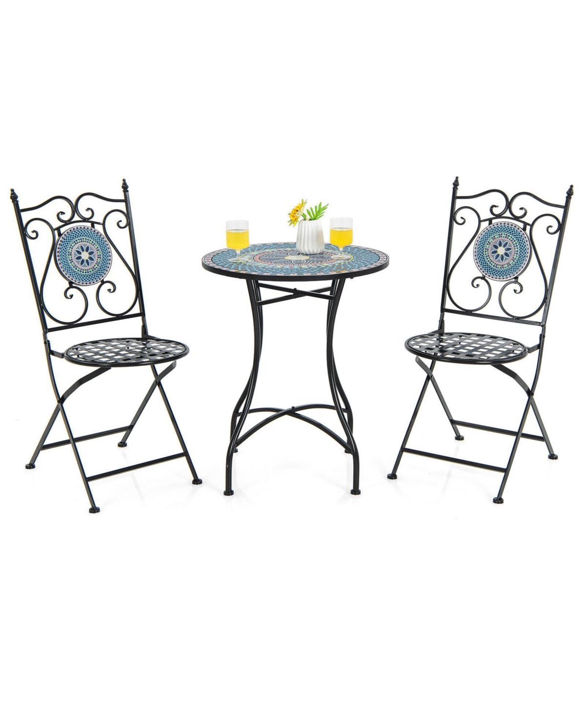 Click here for Gouun 3 Piece Patio Bistro Set with Mosaic Pattern... prices