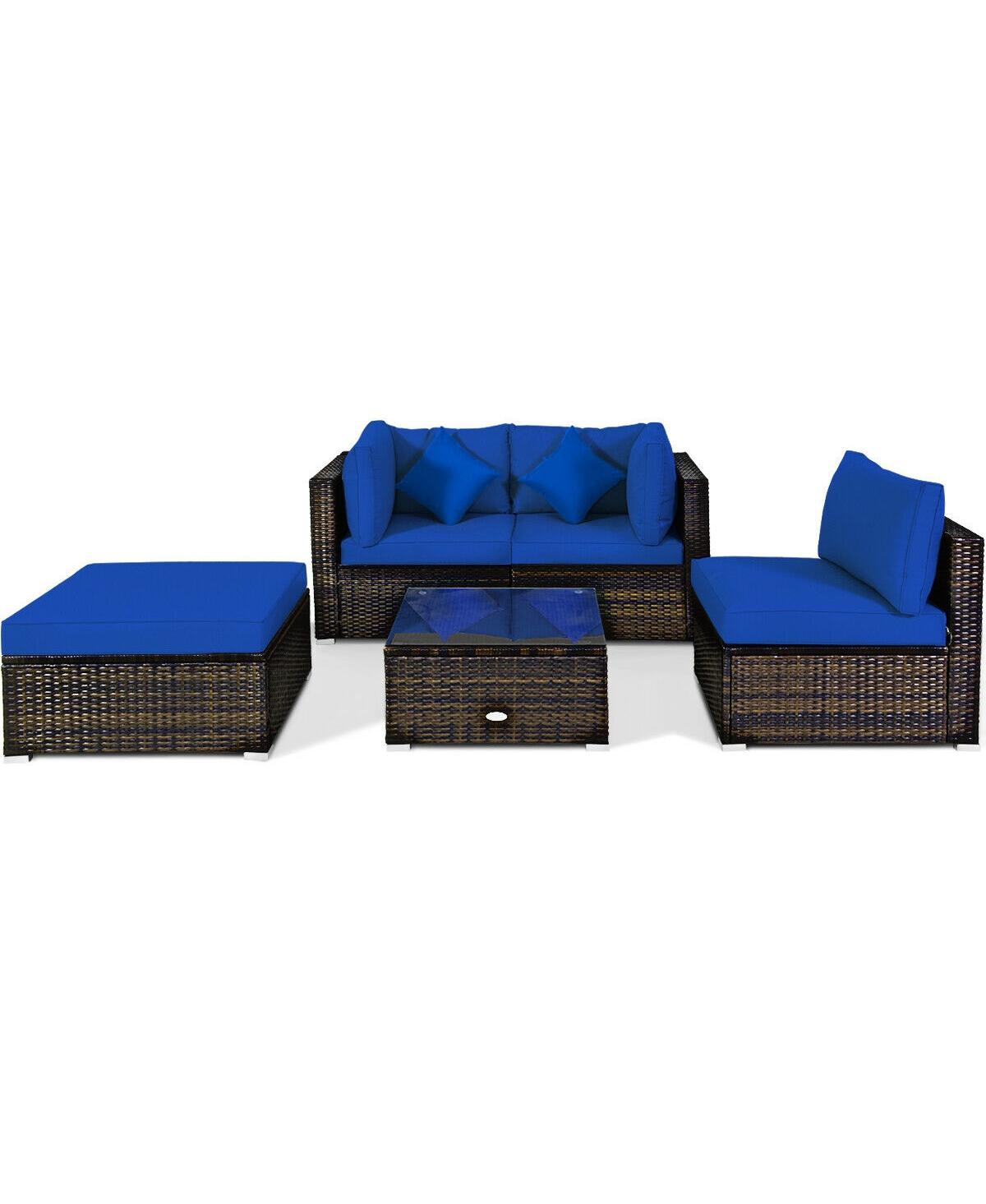 Click here for 5 Pcs Outdoor Patio Rattan Furniture Set Sectional... prices