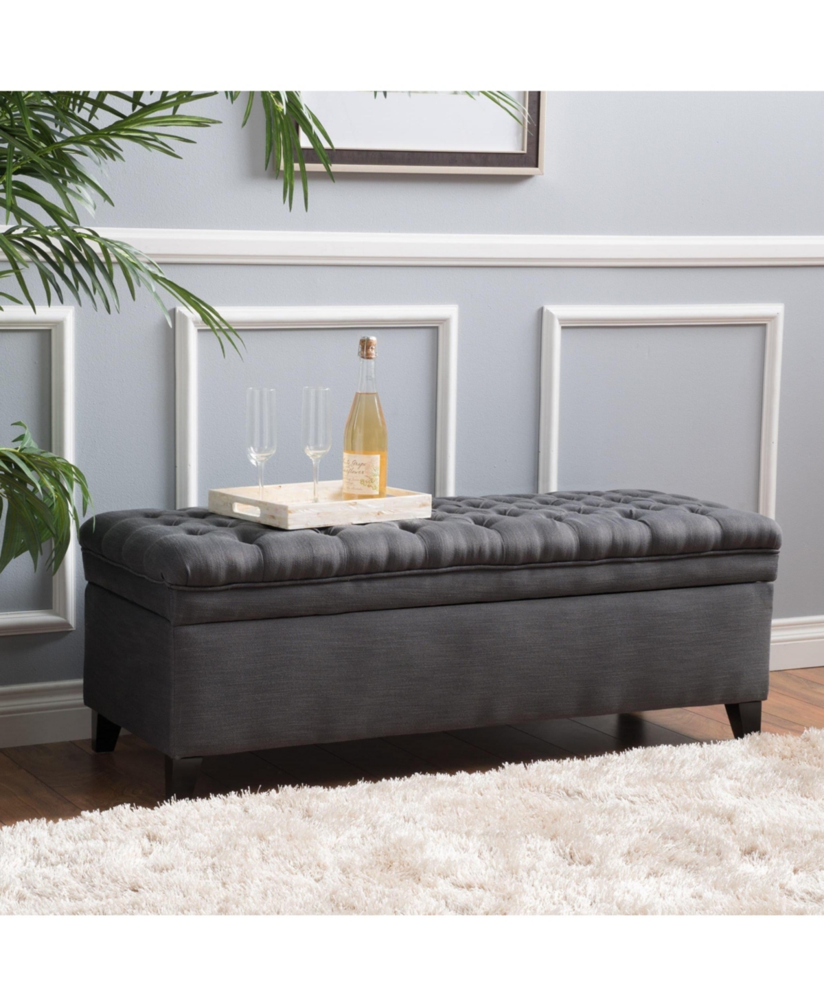 Click here for Button-Tufted Storage Ottoman with Soft-Close Lid... prices