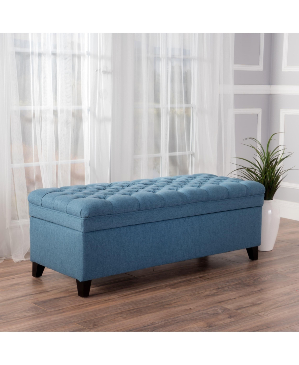 Click here for Button-Tufted Storage Ottoman with Soft-Close Lid... prices