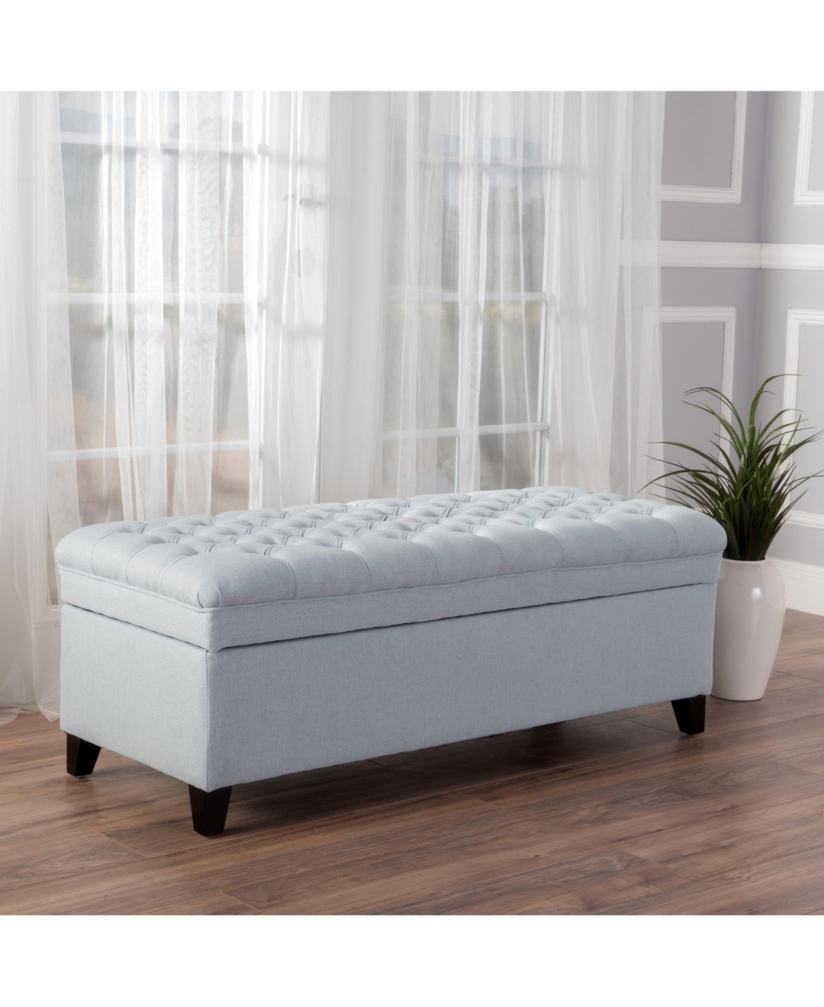 Click here for Button-Tufted Storage Ottoman with Soft-Close Lid... prices