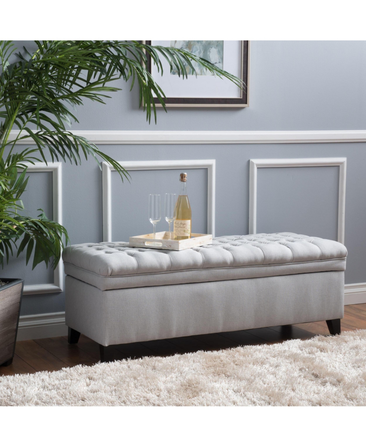 Click here for Button-Tufted Storage Ottoman with Soft-Close Lid... prices