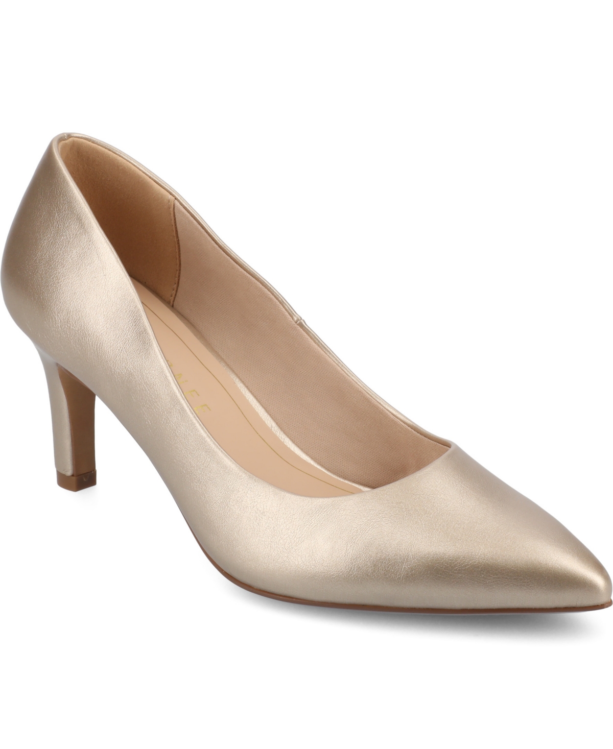 Journee Collection Womens Scylee Pointed Toe Dress Pumps - Champagne