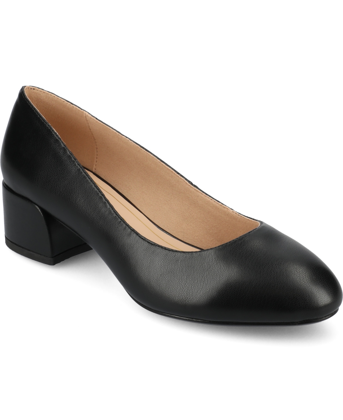 Journee Collection Womens Saarii Round Toe Block Heel Pumps - Black