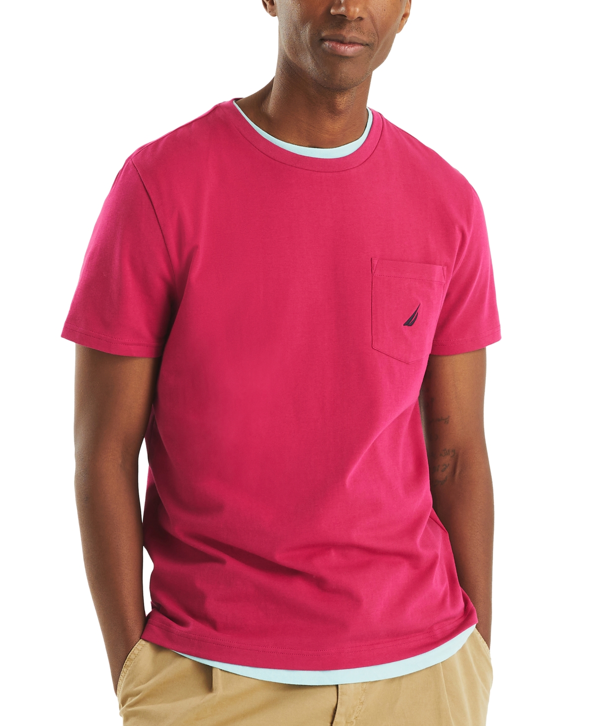 Click here for Nautica Mens Classic-Fit Solid Crew Neck Pocket T-... prices