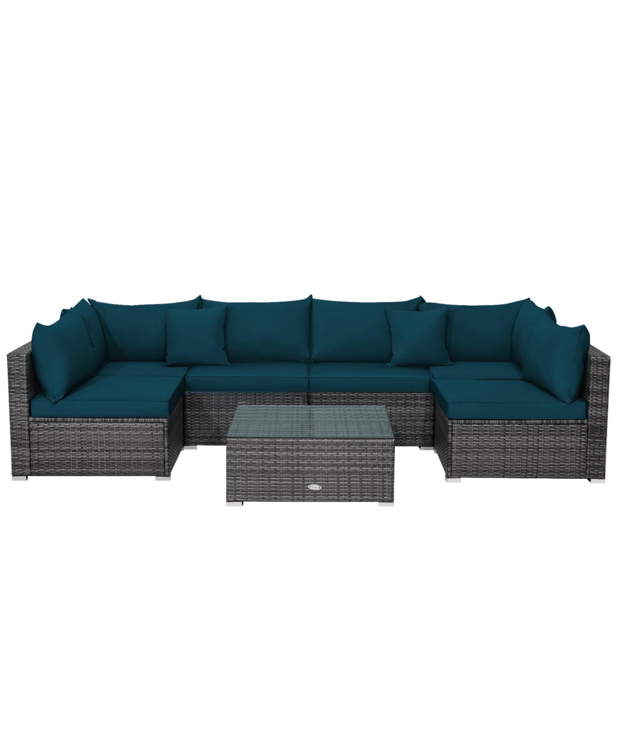 Click here for 7 Pieces Patio Rattan Furniture Set Sectional Sofa... prices
