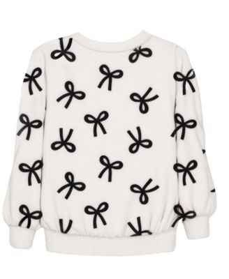 Kate Mack Little Girls Bows Plush Sweatshirt and Jogger, 2-Piece Set ...