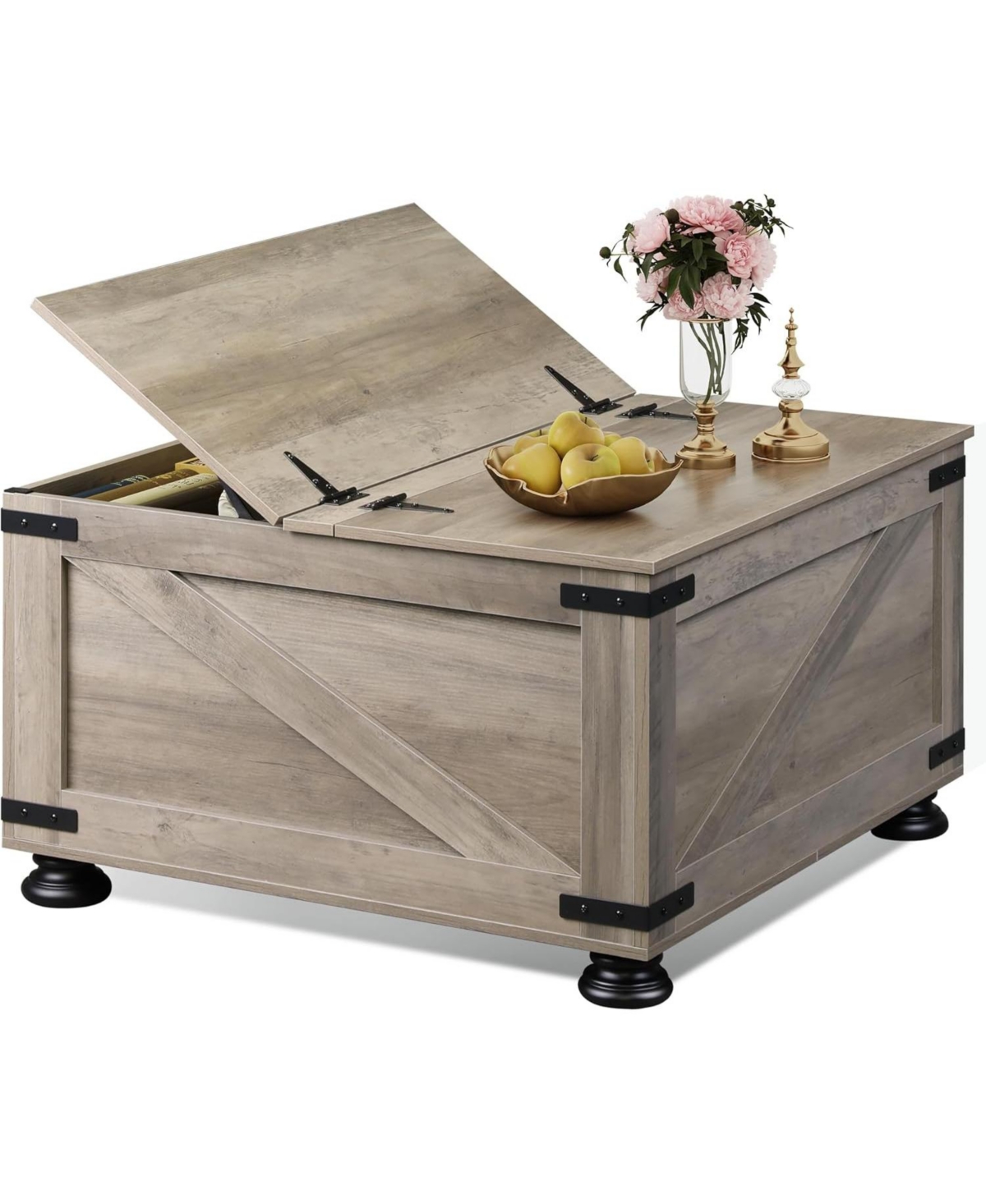 Click here for Wlive Farmhouse Coffee Table Square Wood Coffee Ta... prices