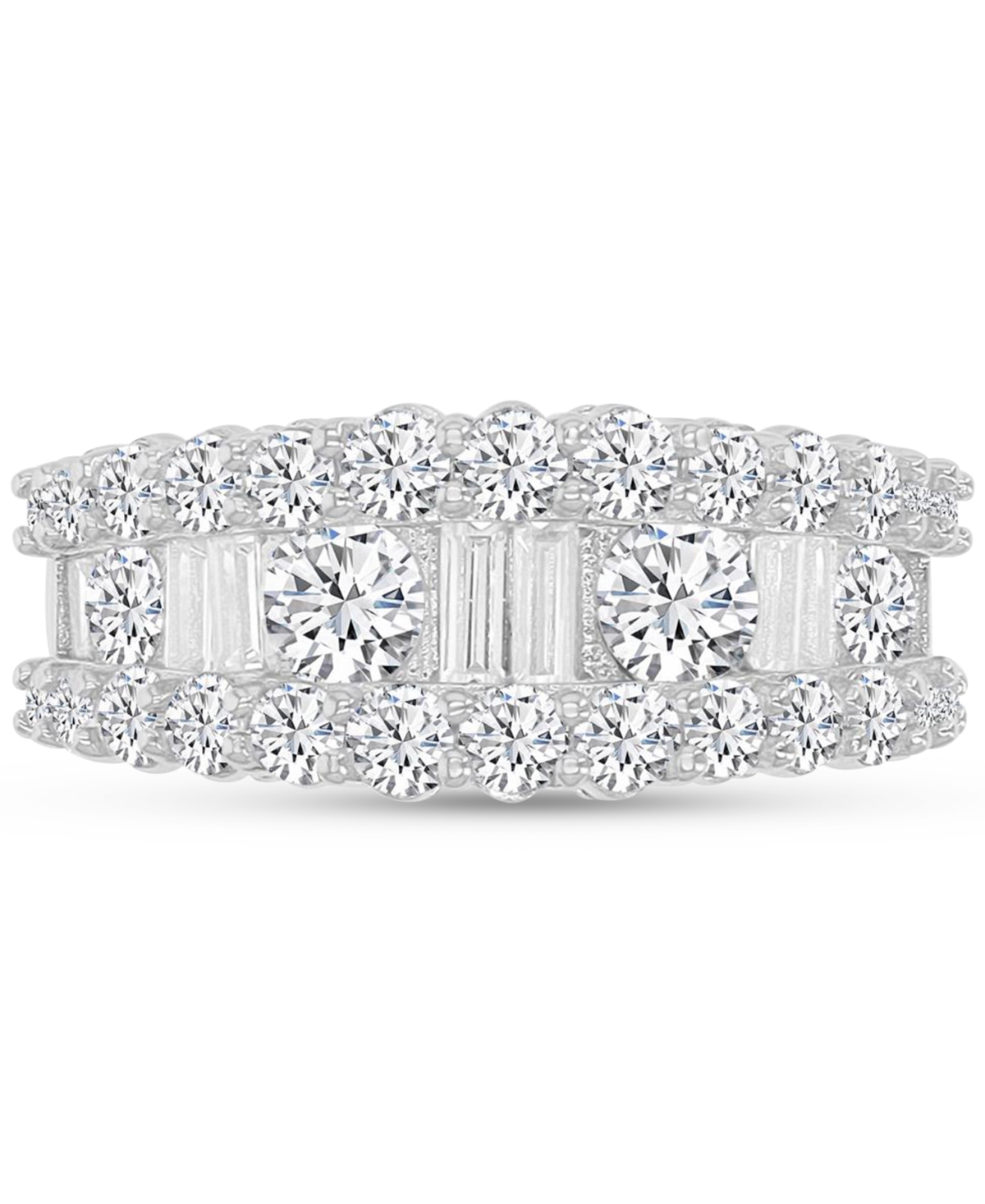 Click here for Cubic Zirconia Round & Baguette Graduated Band in... prices