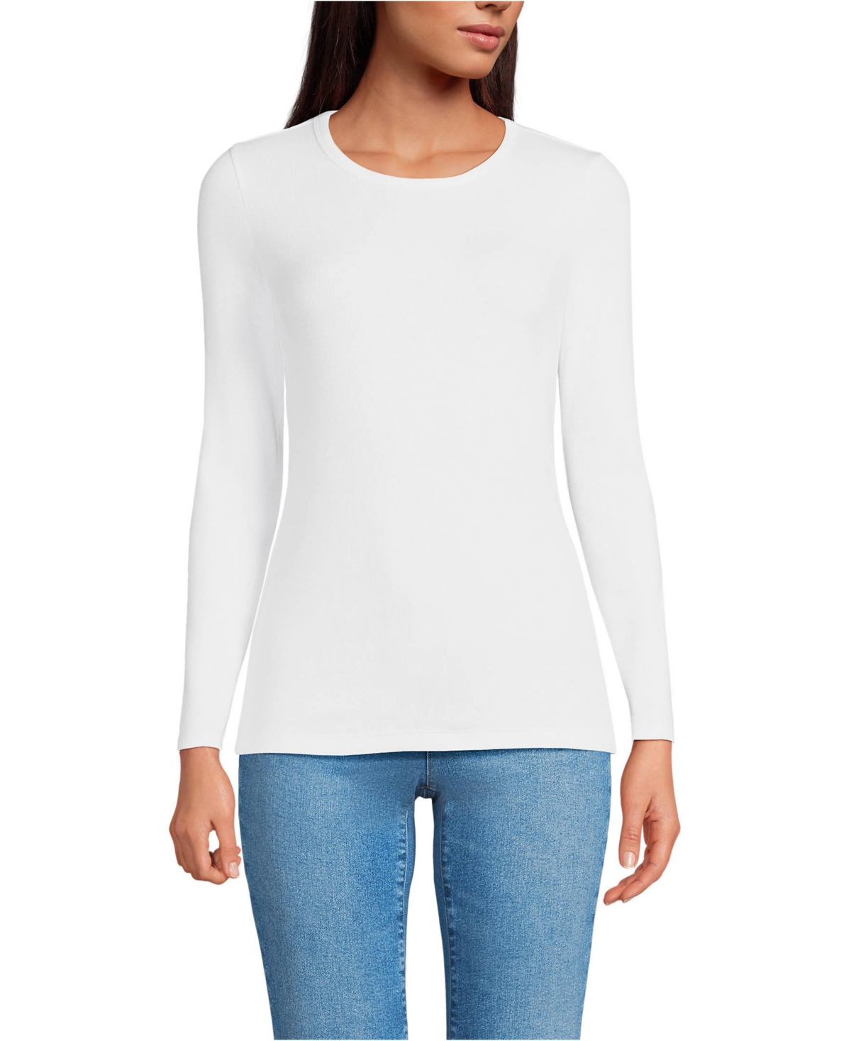 Click here for ands End Womens Petite Long Sleeve Micro Rib T-Shi... prices