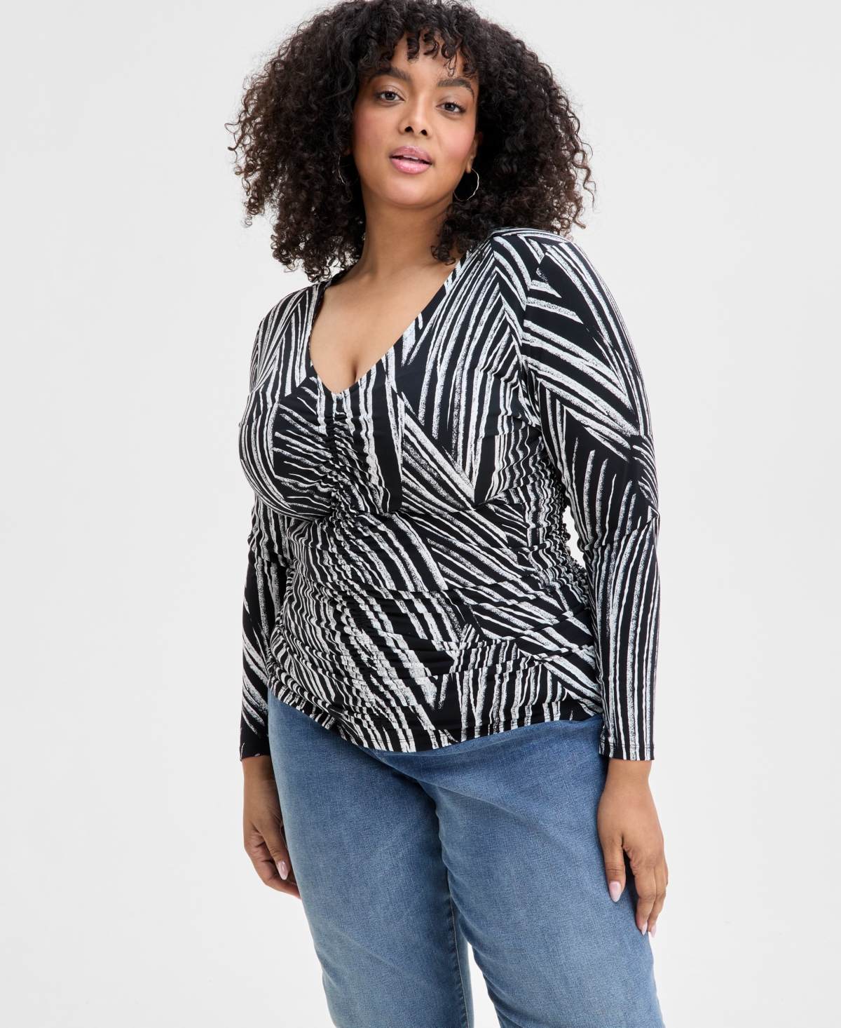 Click here for I.n.c. International Concepts Plus Size Ruched Fro... prices
