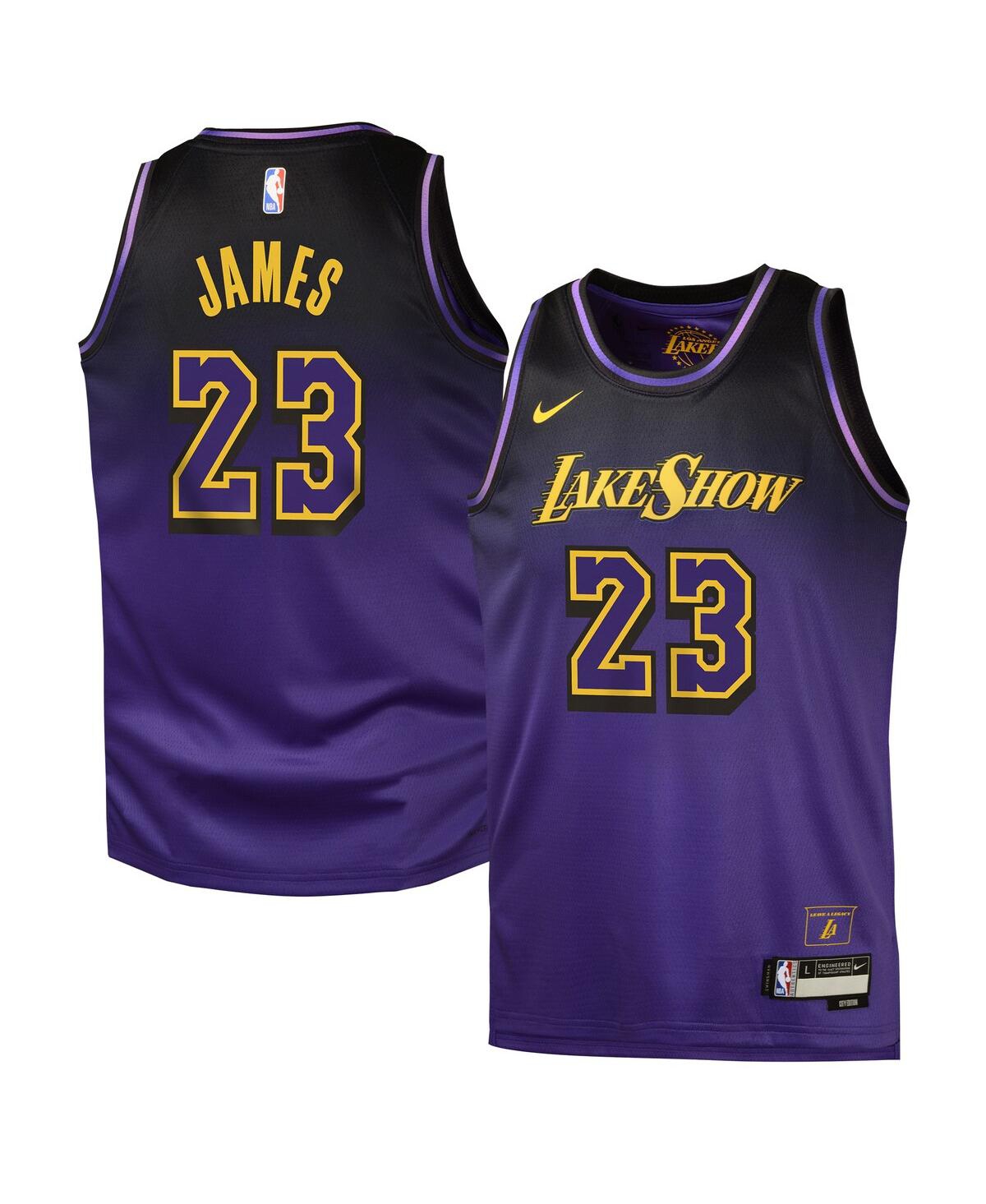Click here for Nike Big Boys and Girls LeBron James Purple Los An... prices
