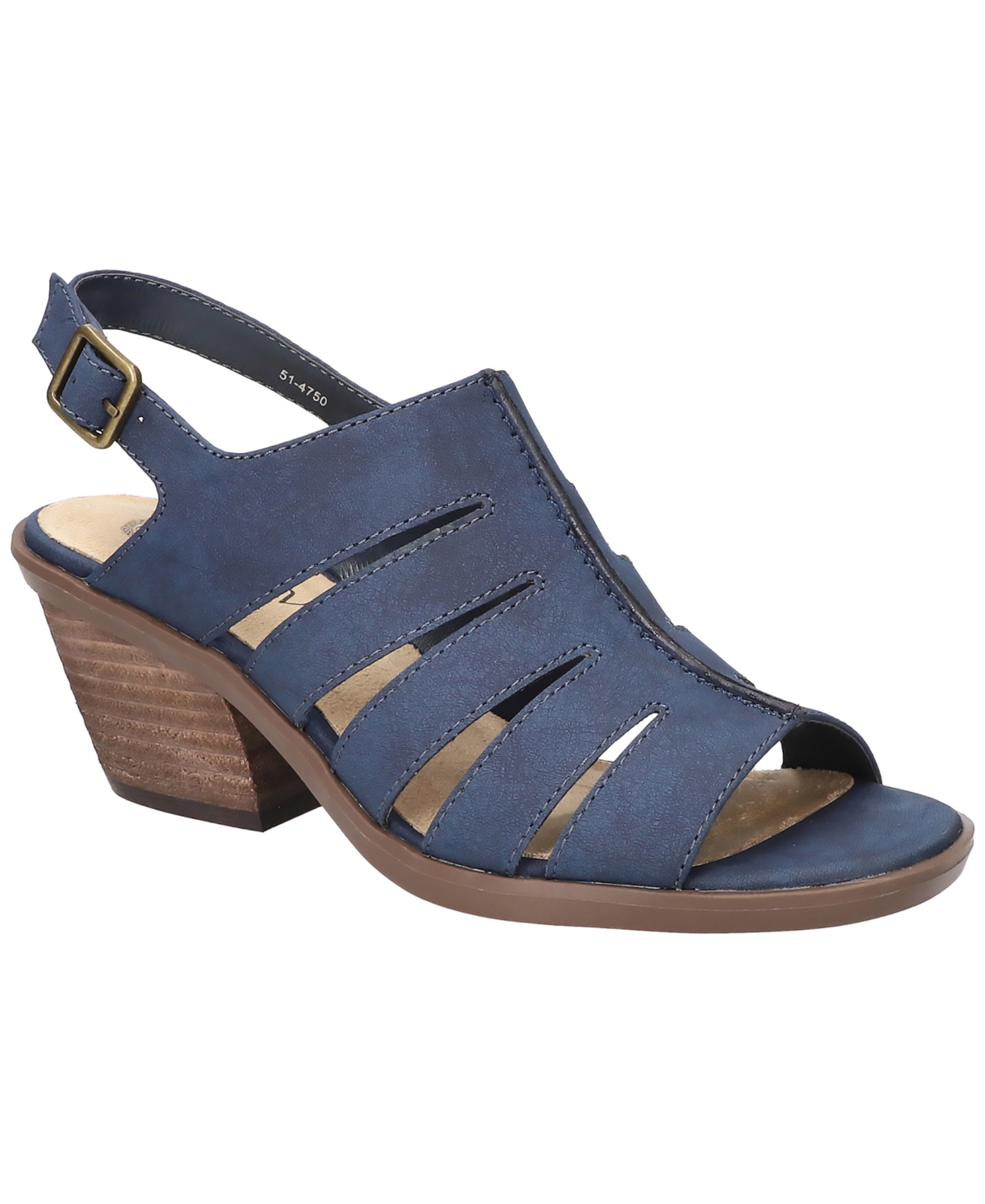 Bella Vita Womens Rhodes Block Heeled Sandals - Navy