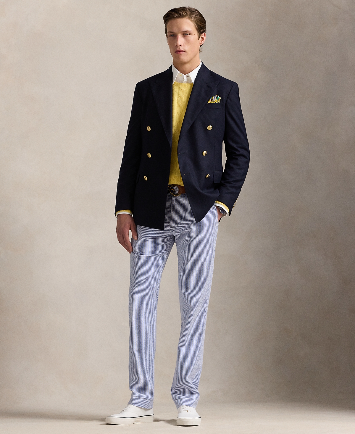 Polo Ralph Lauren Men's Stretch Straight-fit Seersucker Pants In Blue Seersucker | ModeSens