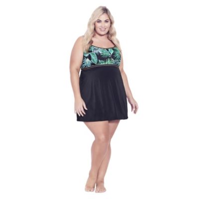 Avenue Plus Size Empire Print Swim Dress - Macy's