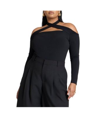 ELOQUII Women's Cross Front Cut Out Top - Macy's