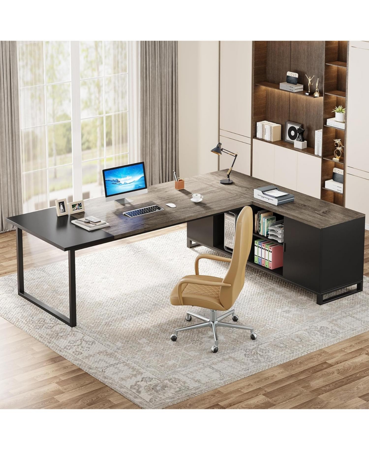 Click here for Tribesigns 70.8 Executive Desk with 55 File Cabine... prices